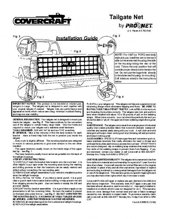 Covercraft Pronet Tailgate Net, Black PN323 | CoverItCanada